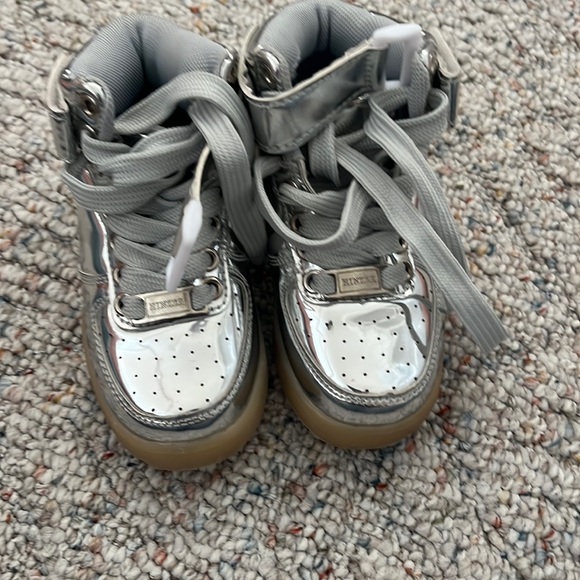 Shoes | Shiny Silver High Tops | Poshmark